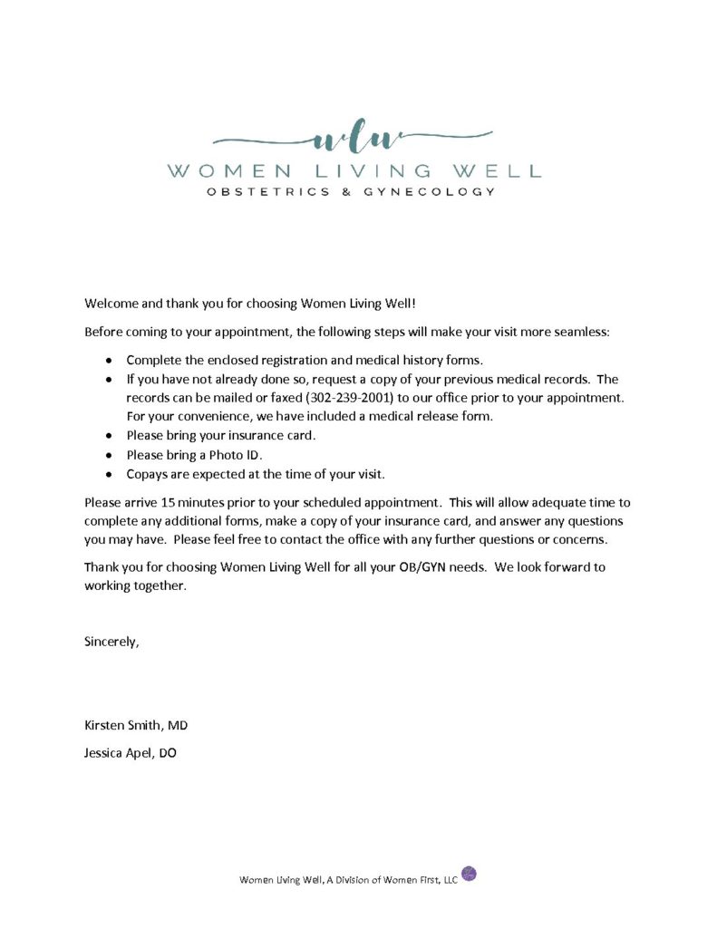 WLW_All Patient Intake Forms - Women Living Well